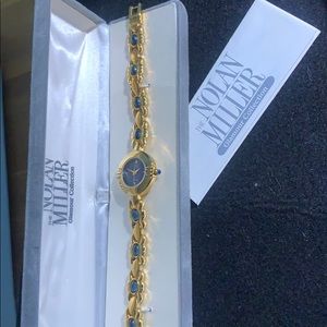 Nolan Miller | Accessories | Vintage Nolan Miller Faux Sapphire Watch ...